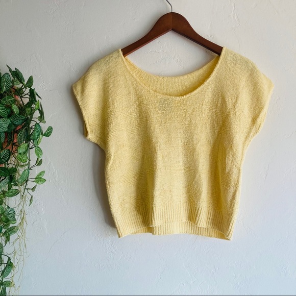Vintage | Tops | Vintage Yellow Knit Top | Poshmark